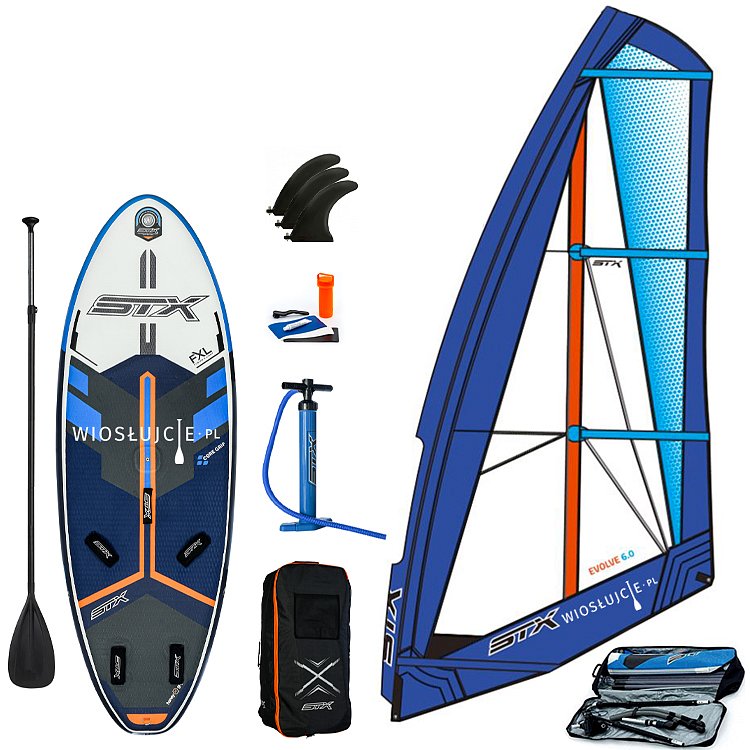 komplet windsurfingowy - deska STX WindSURF WS 250 + pędnik EVOLVE RIG ...